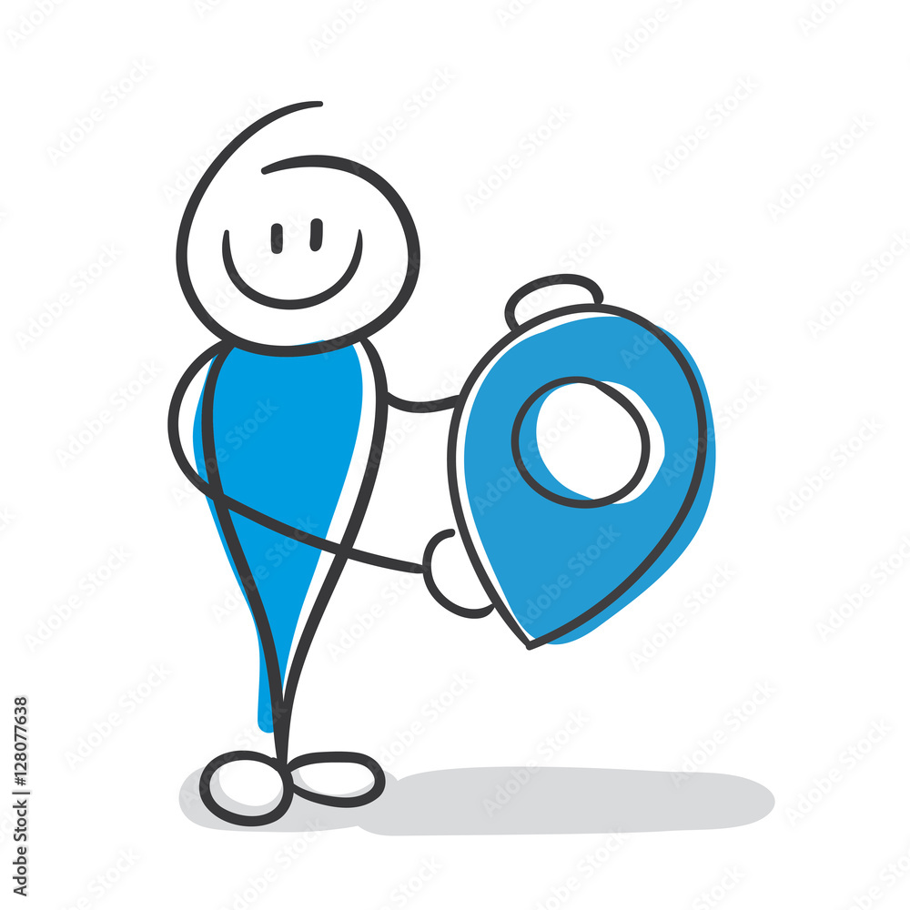Stick Figure Series Blue / Navigation Stock Vector | Adobe Stock