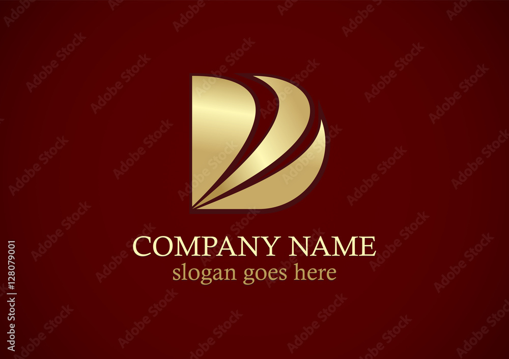 gold letter d loop logo Stock Vector | Adobe Stock
