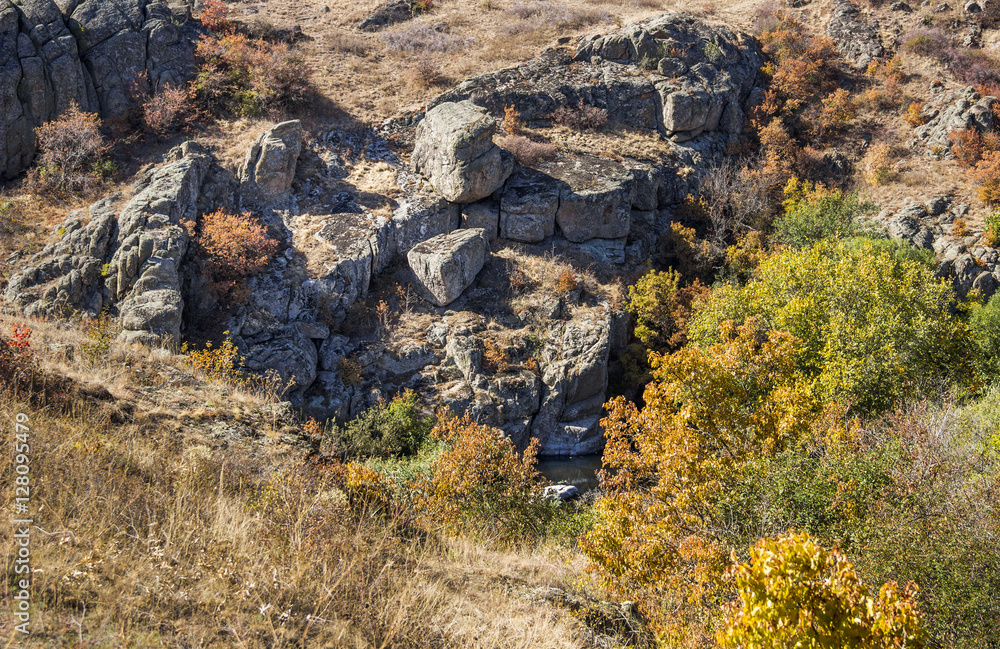 deep quarry and river Stock Photo | Adobe Stock