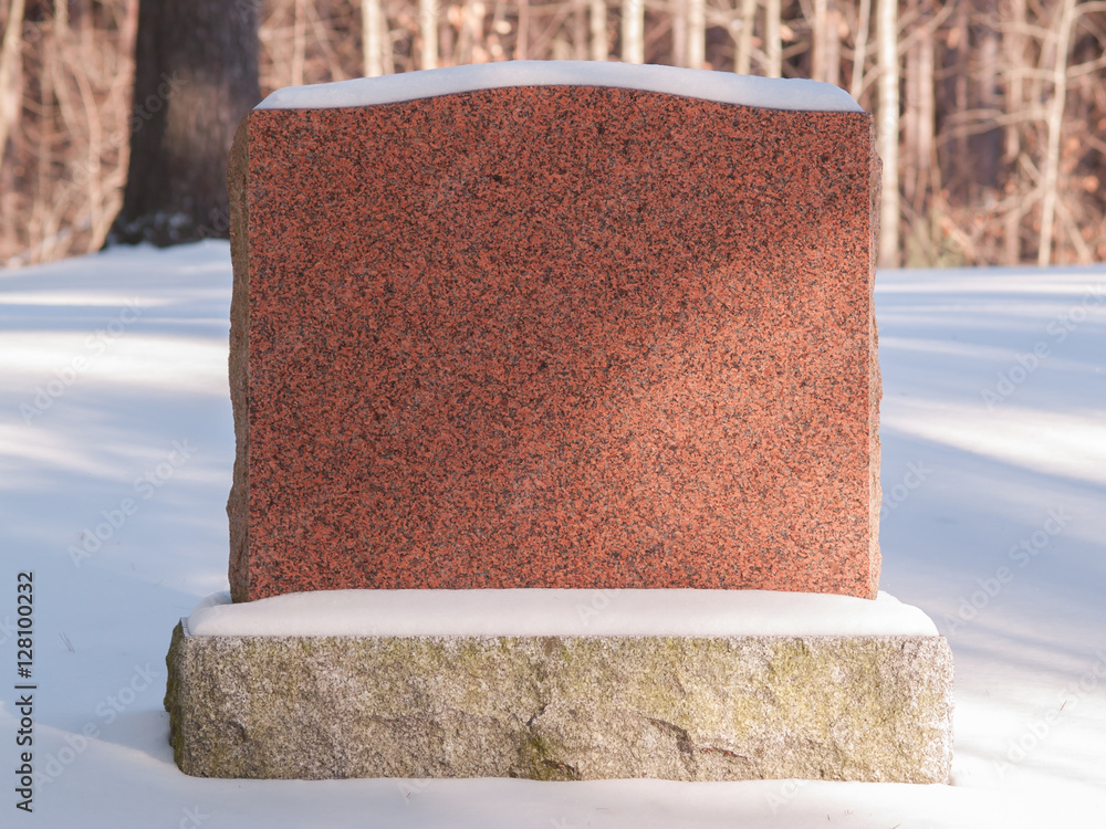 Blank red grave marker Stock Photo | Adobe Stock