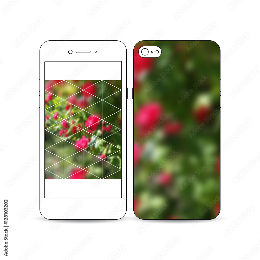 Mobile smartphone with an example of the screen and cover design ...