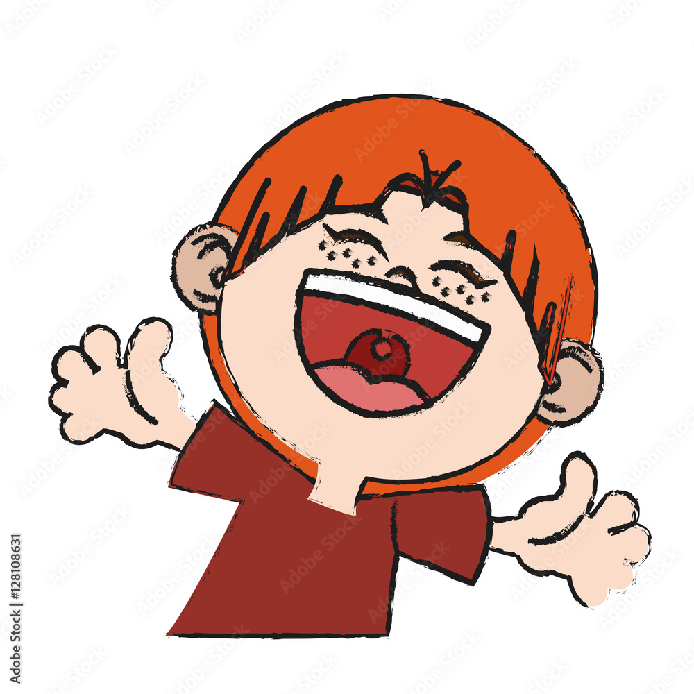 Kid cartoon icon. Childhood little people and person theme. Isolated ...