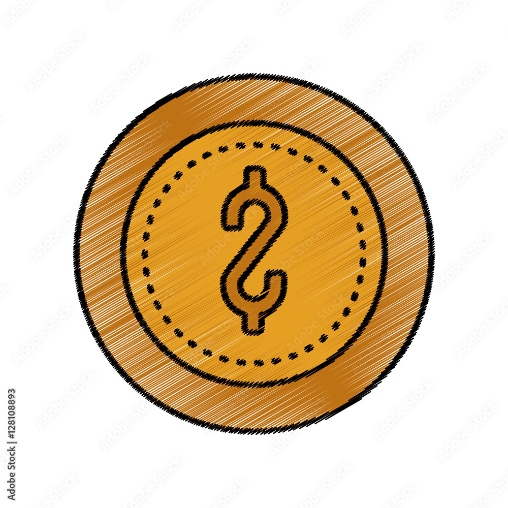 Coin icon. Money financial item commerce and market theme. Isolated ...
