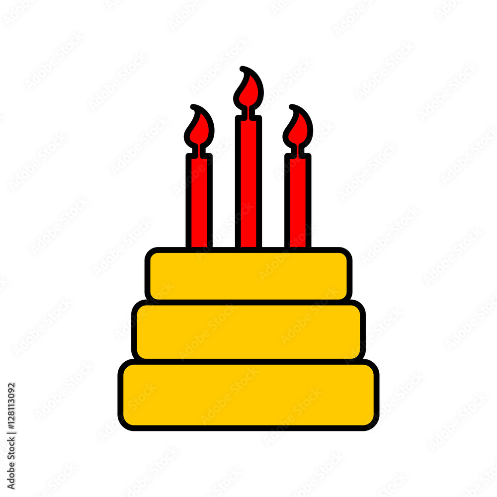 Birthday Cake sign. Logo dessert for holiday. Cake and candles i Stock ...