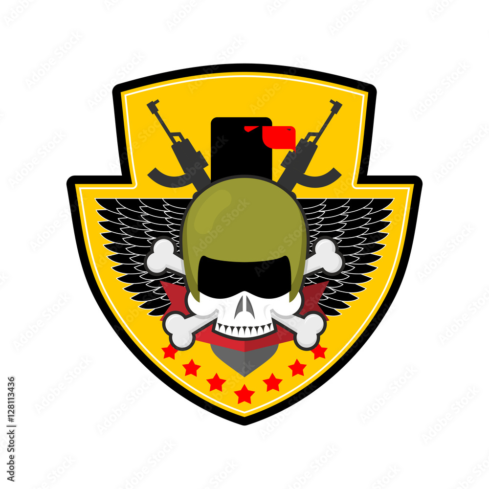 Military emblem. Army logo. Soldiers badge. Skull in beret. Wing Stock ...
