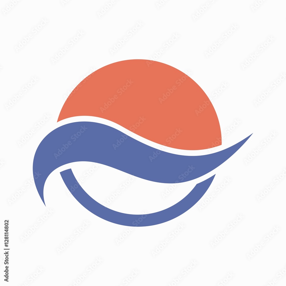 Wave in circle logo design, wave logo design, logo design, logo vector ...