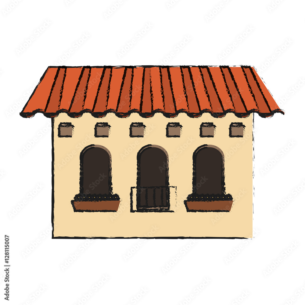 building icon. Mexican culture landmark and latin theme. Isolated ...