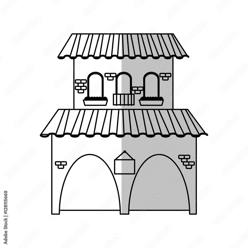 building icon. Mexican culture landmark and latin theme. Isolated ...