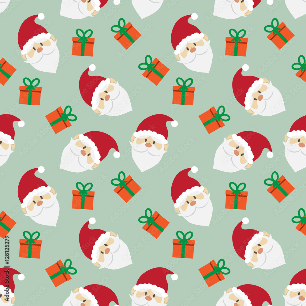 cute santa claus seamless pattern. christmas design concept. vector ...