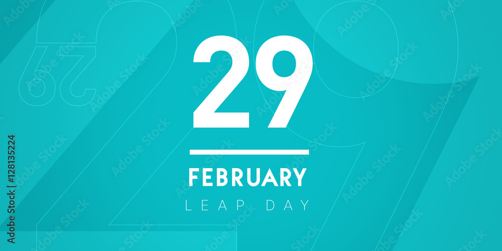 29 February typography on the colorful background Stock Illustration ...