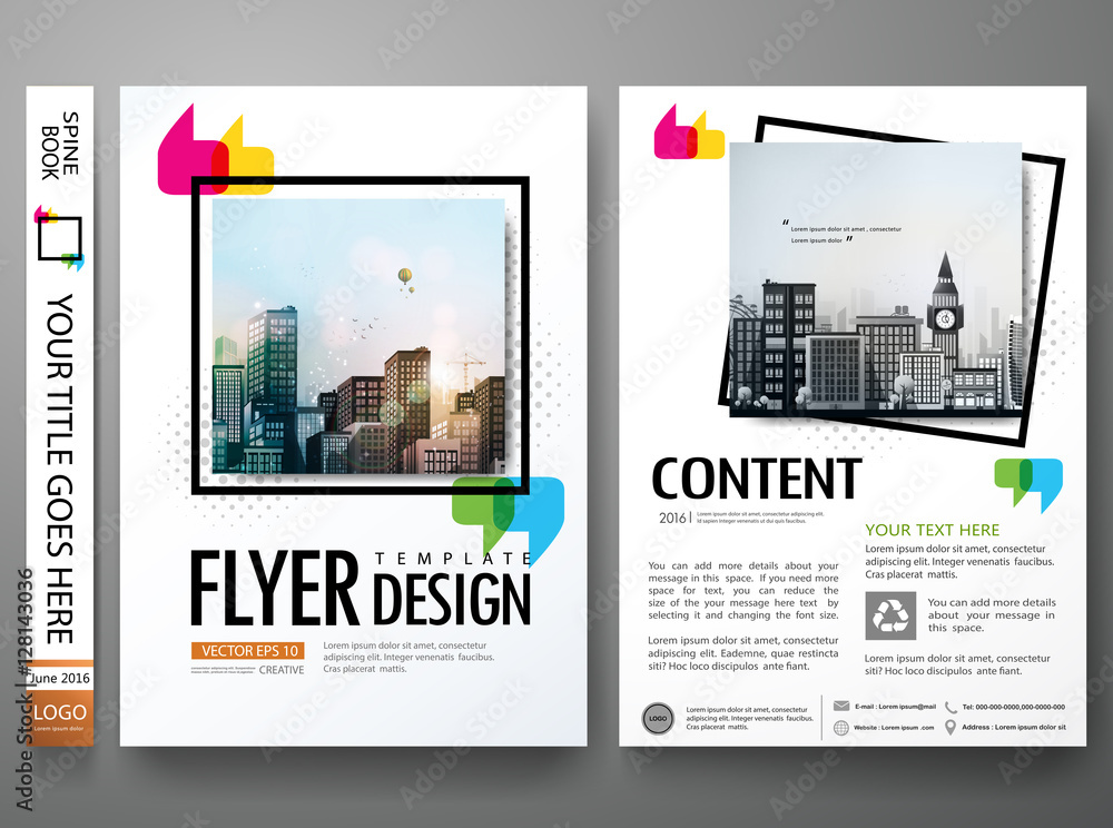 Minimal flyers report business magazine poster layout portfolio ...