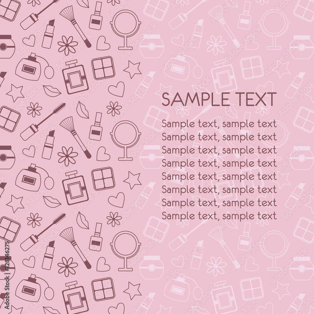 Cosmetic vector pattern. Beauty background. Stock Vector | Adobe Stock