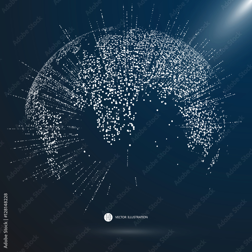 World map point, line, composition, representing the global, Global ...