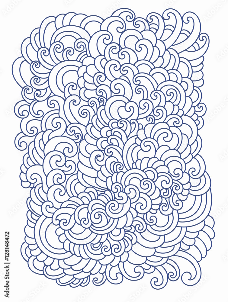 Coloring book page. Monochrome vector illustration. Swirls pattern ...