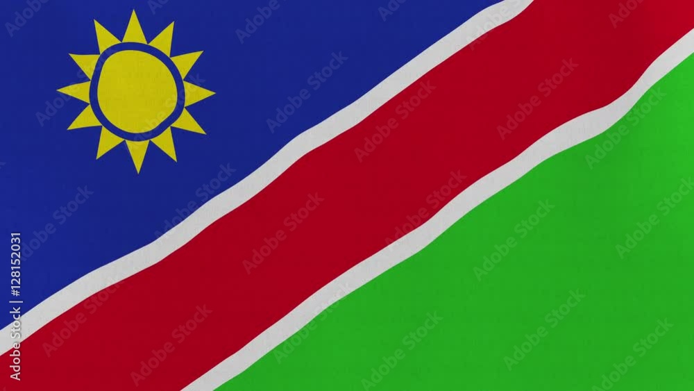 Loopable: Flag of Namibia...Namibian official flag gently waving in the ...