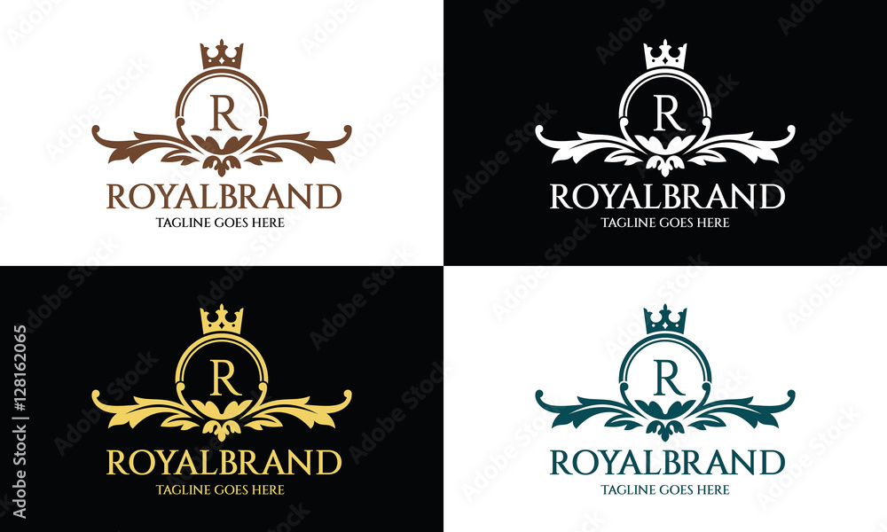 Vetor de Royal brand logo design template ,Luxury logo design concept ...