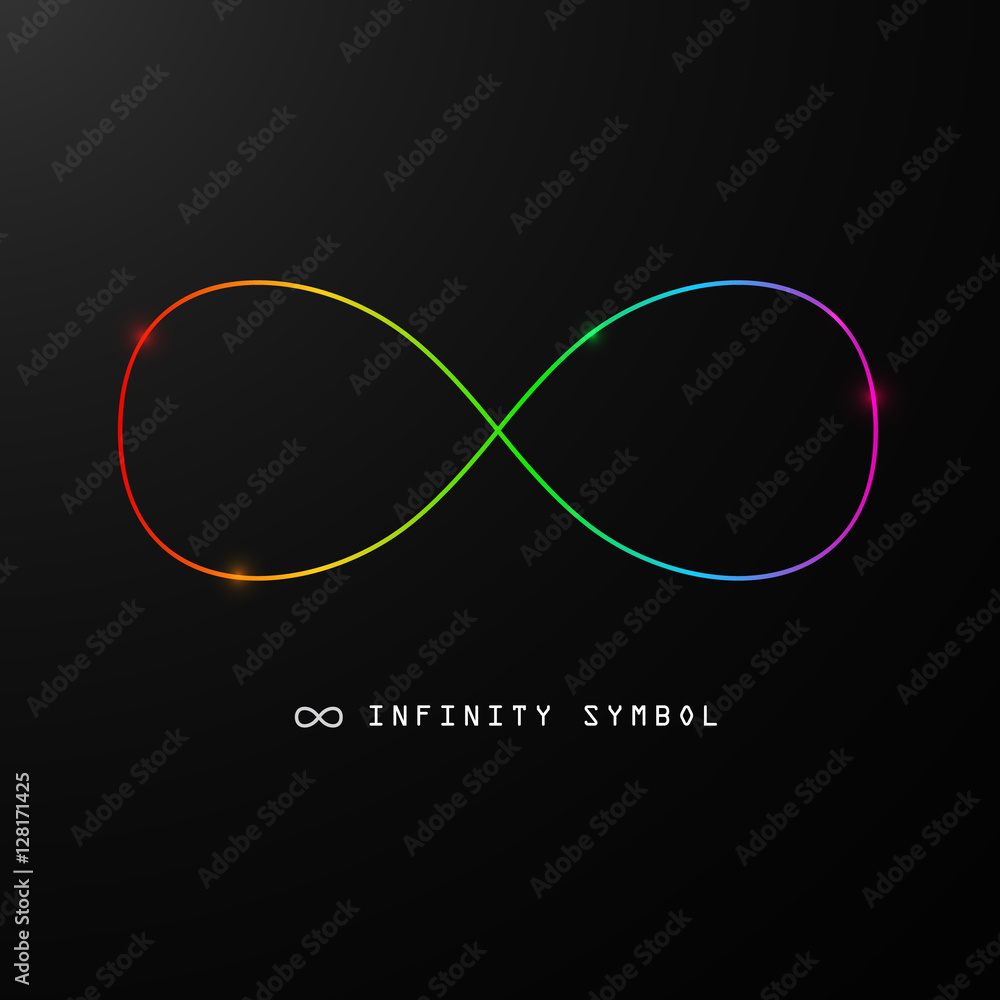 Infinity Symbol. Vector Endless Sign. Colorful 8 Icon on Black ...
