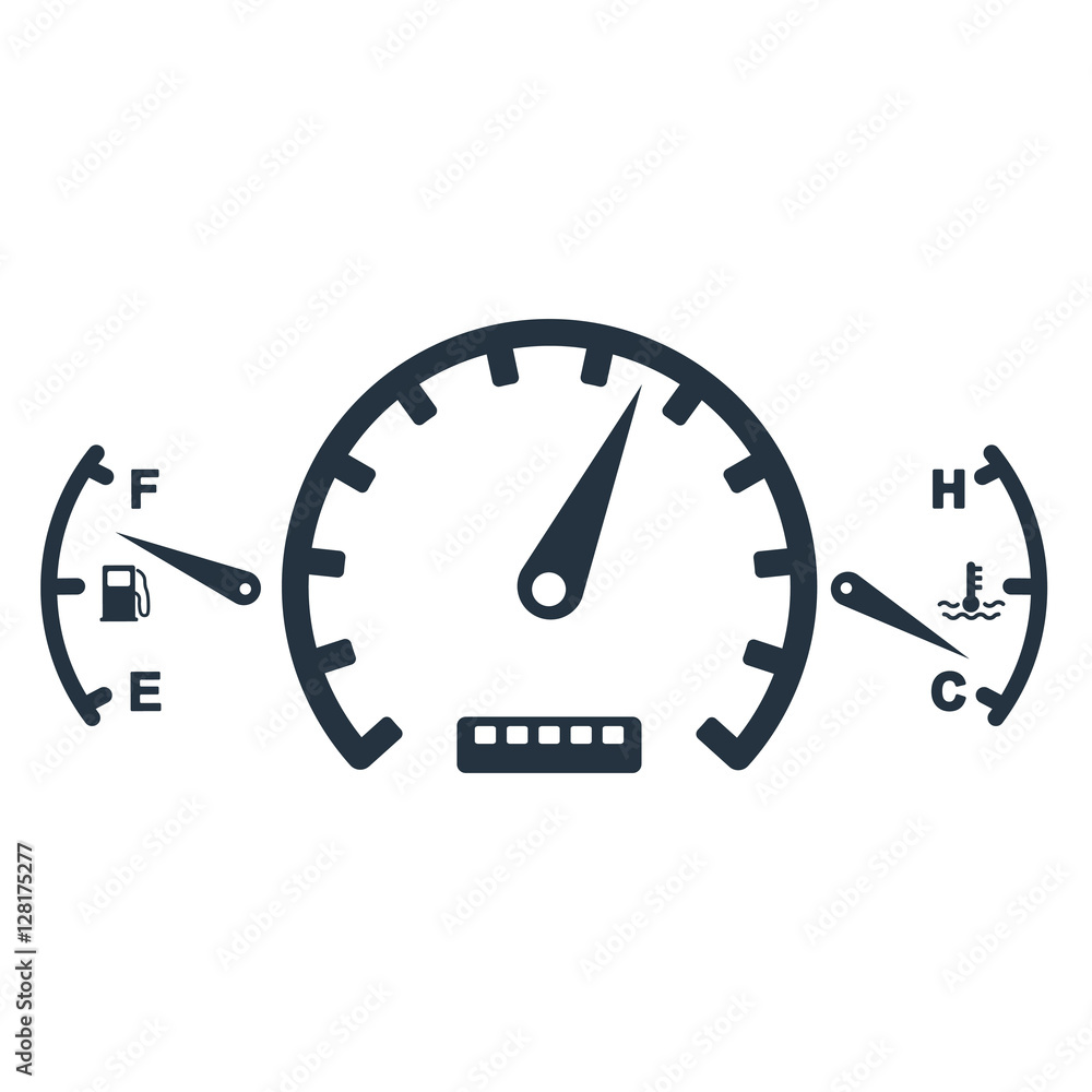 car dashboard panel isolated icon on white background, auto serv Stock ...