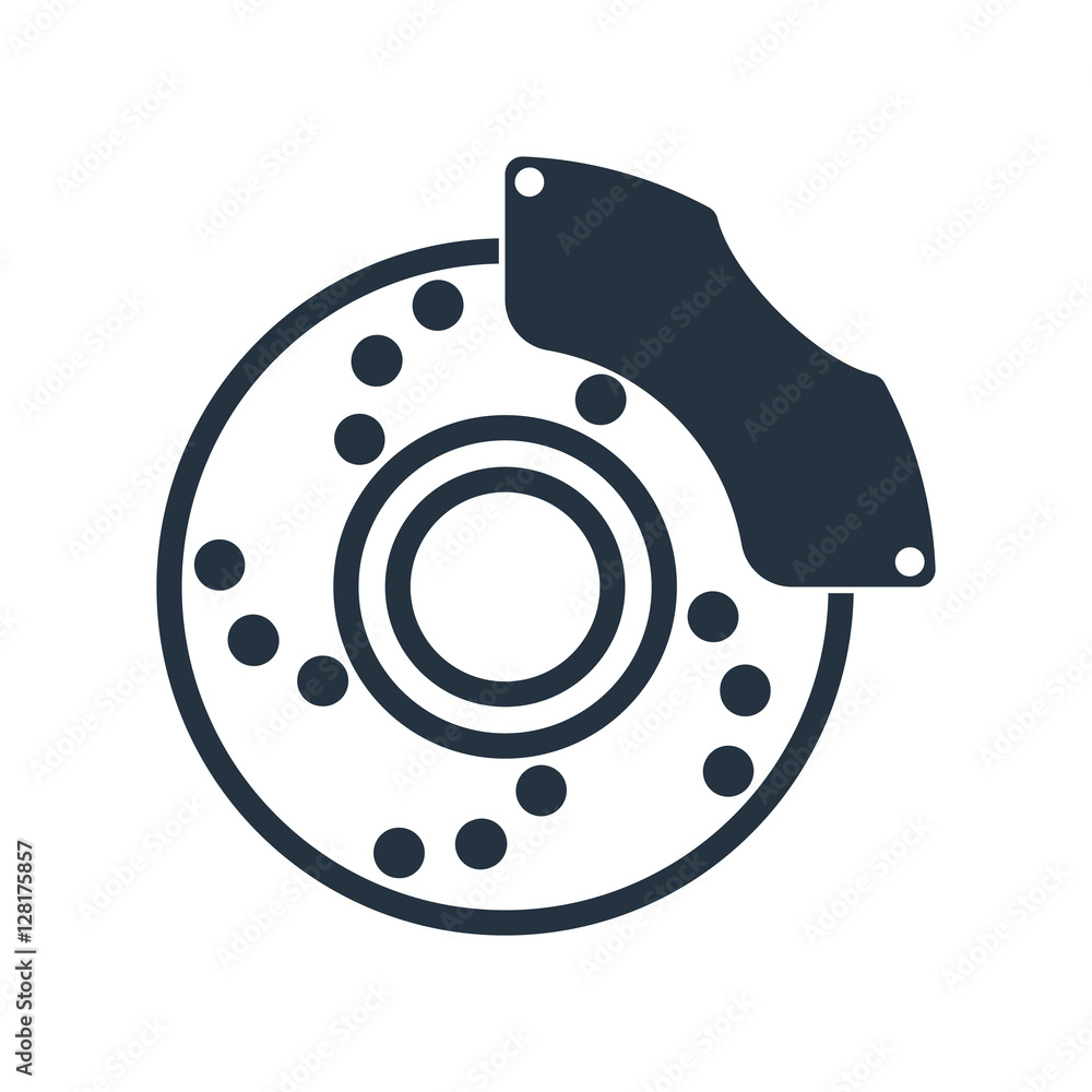 disc brake isolated icon on white background, auto service, repa Stock ...