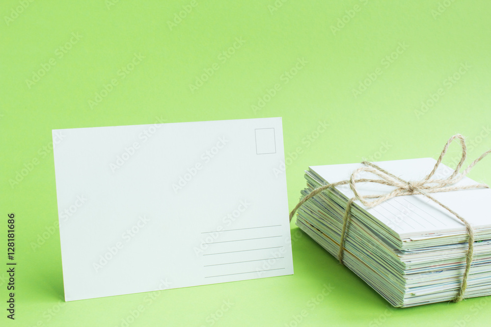 Blank white post cards, empty postcard, postcrossing Stock Photo ...