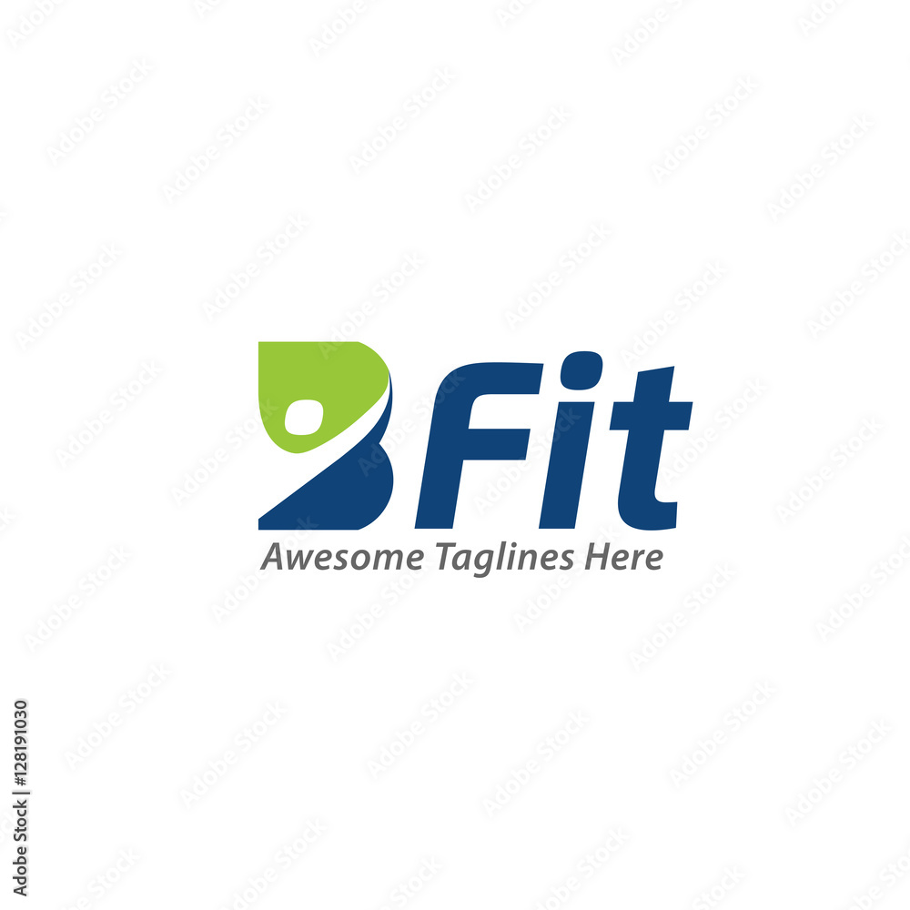 B-fit, creative B letter health concept Vector logo template, abstract ...
