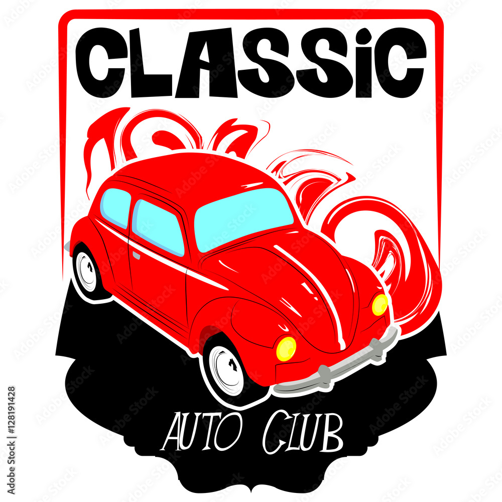 Vector classic auto club logo, emblem, badge or icon. Stock Vector ...