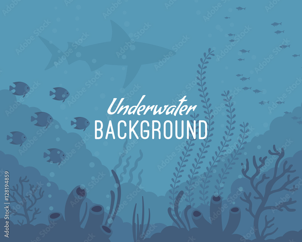 Underwater background template Stock Vector | Adobe Stock