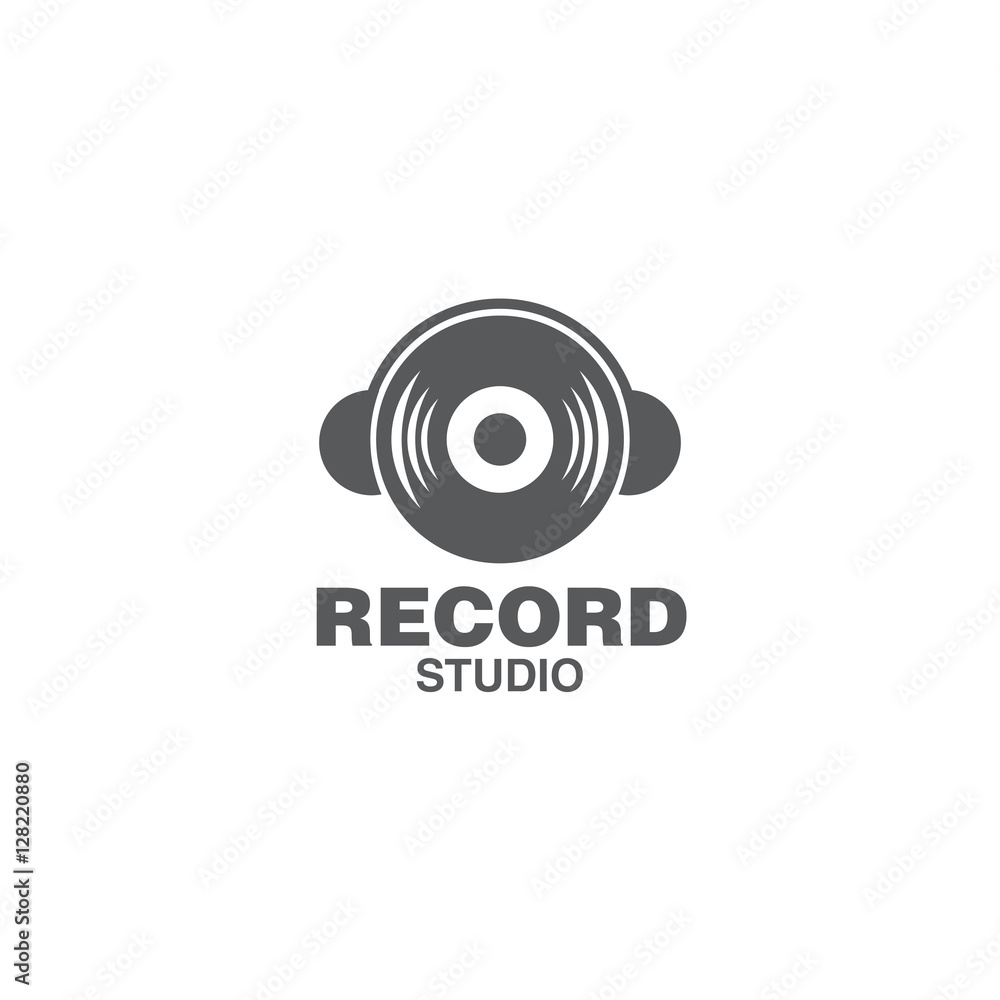 record music concept logo icon vector template Stock Vector | Adobe Stock