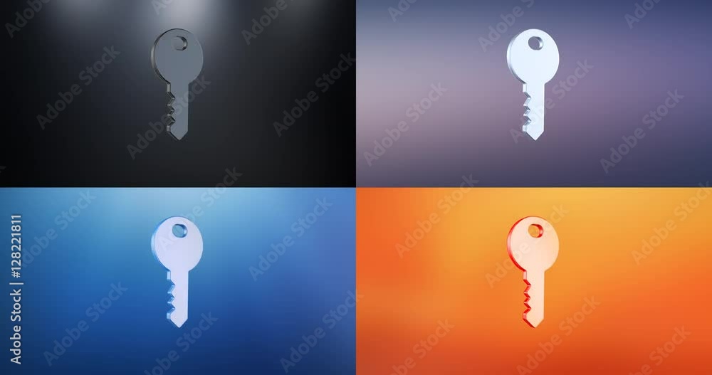 Animated Key 3d Icon Loop Modules for edit with alpha matte Stock Video ...