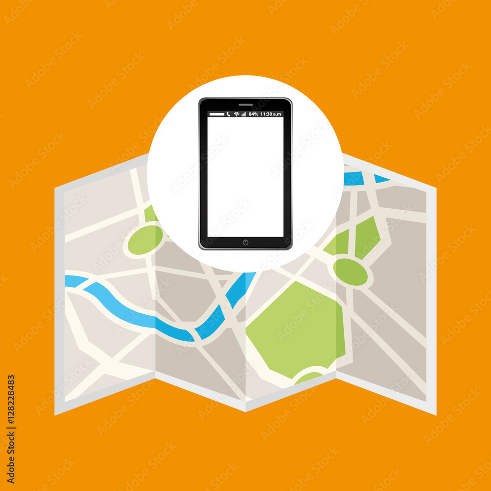 map mobile phone navigation vector illustration eps 10 Stock Vector ...