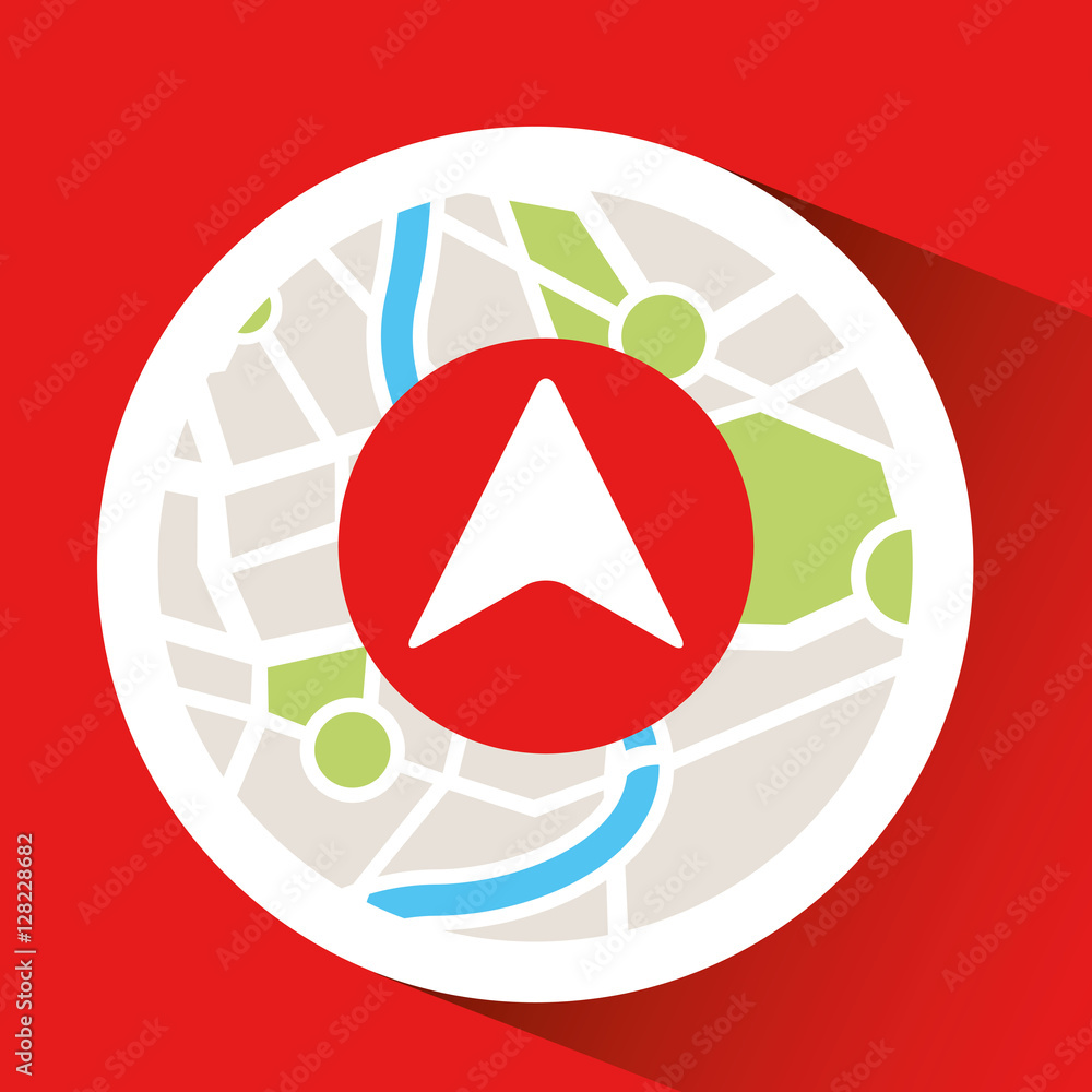 laptop map gps cursor vector illustration eps 10 Stock Vector | Adobe Stock