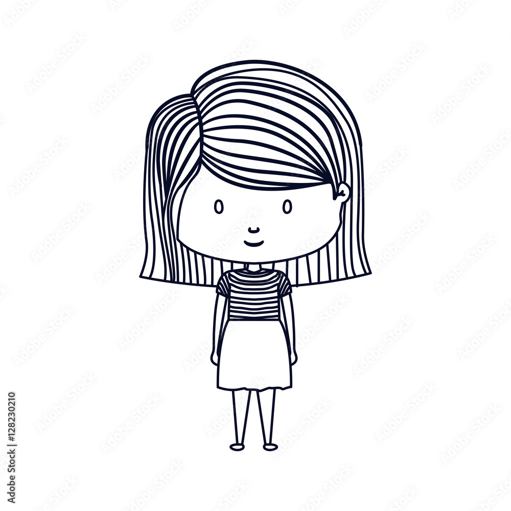 Girl cartoon icon. Kid childhood little people and person theme ...