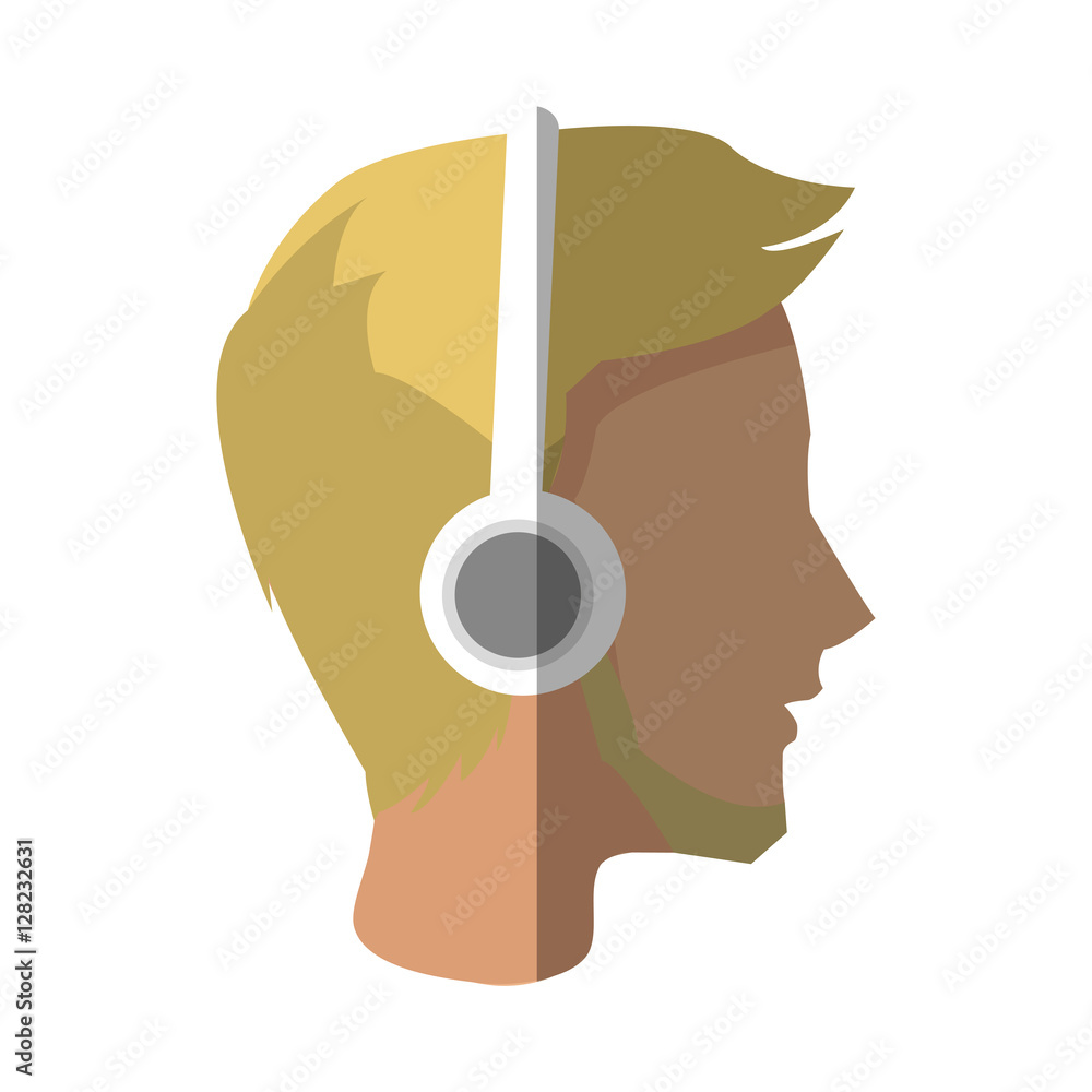 avatar man with headphone icon. Device gadget technology theme ...