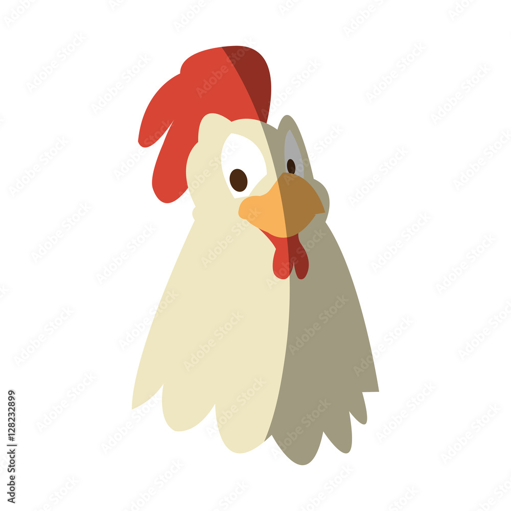 Chicken cartoon icon. Animal farm nature rural and creature theme ...