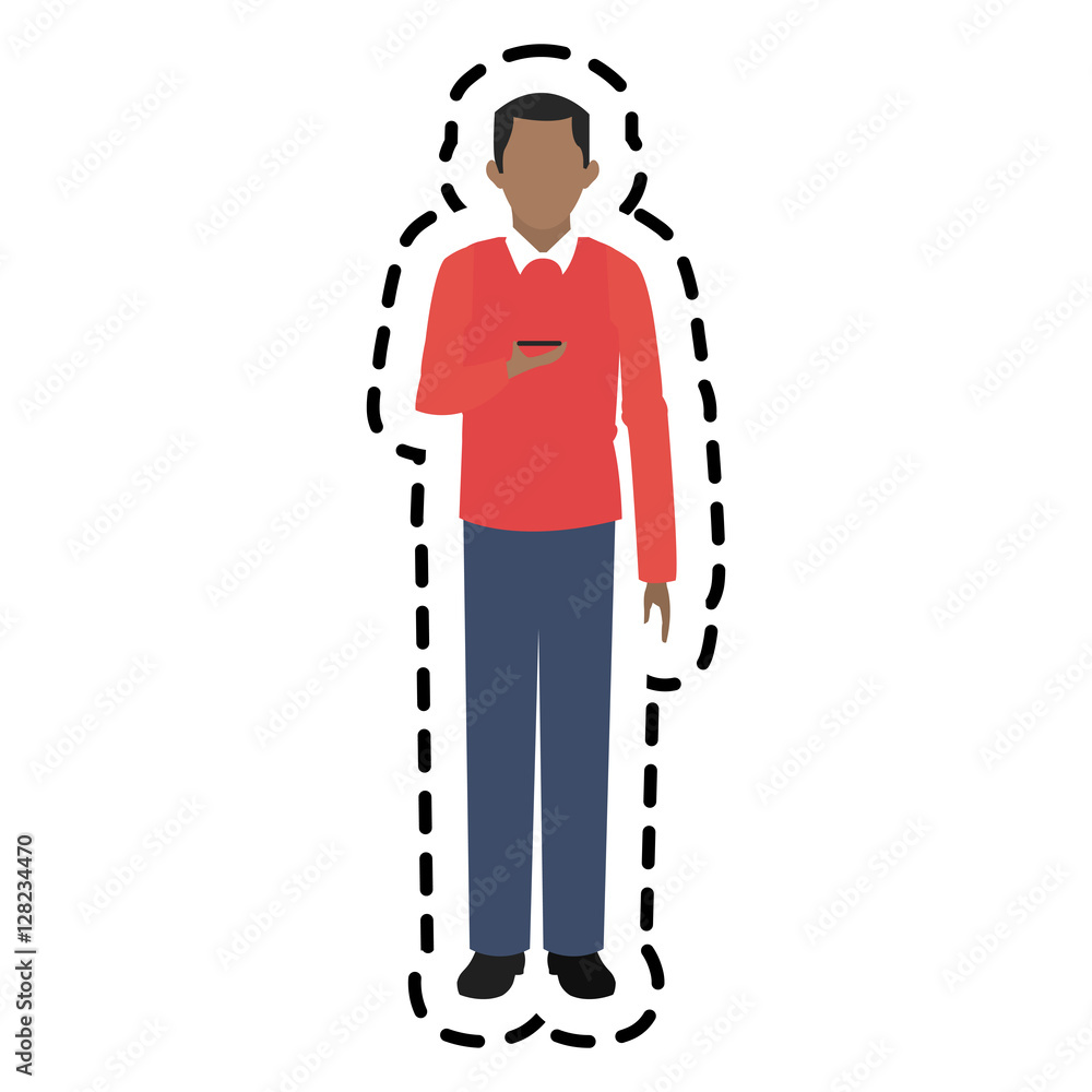 avatar man with smartphone icon. Device gadget technology theme ...