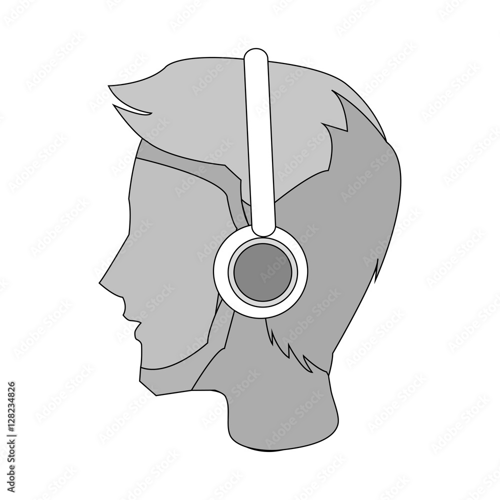 avatar man with headphone icon. Device gadget technology theme ...