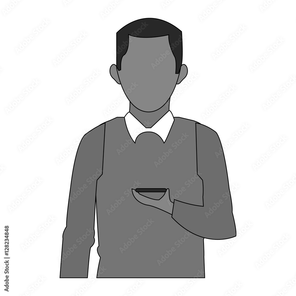 avatar man with smartphone icon. Device gadget technology theme ...