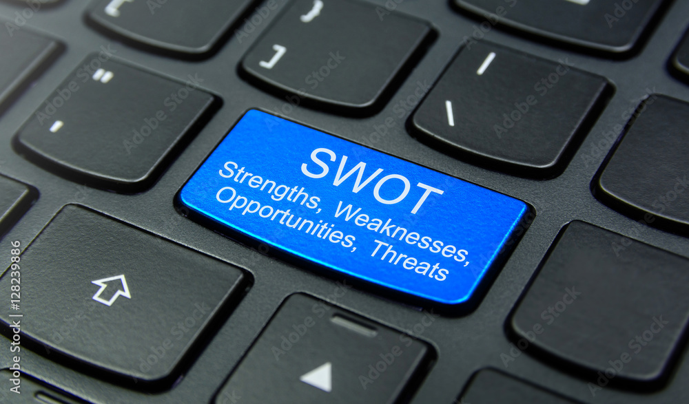 Business Concept: Close-up the SWOT Strengths, Weaknesses ...