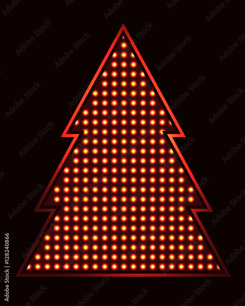 vector illustration of a tree. light bulbs Stock Vector | Adobe Stock