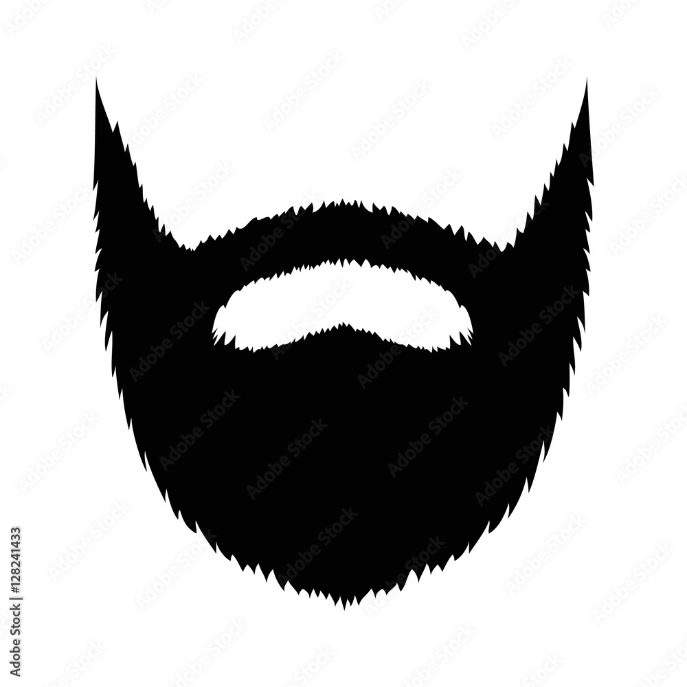 Large full beard with mustache and goatee flat icon for apps and ...