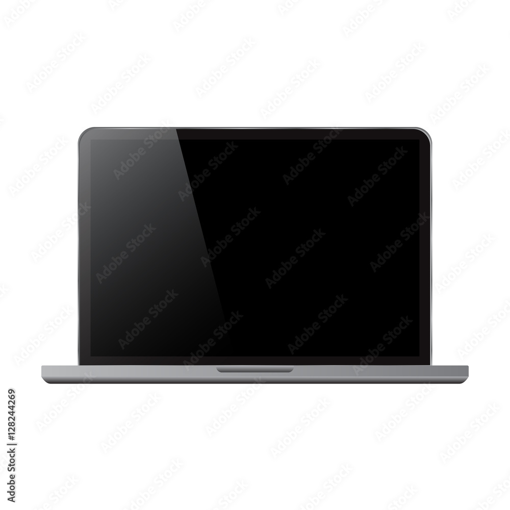Realistic detalized flat laptop Stock Vector | Adobe Stock
