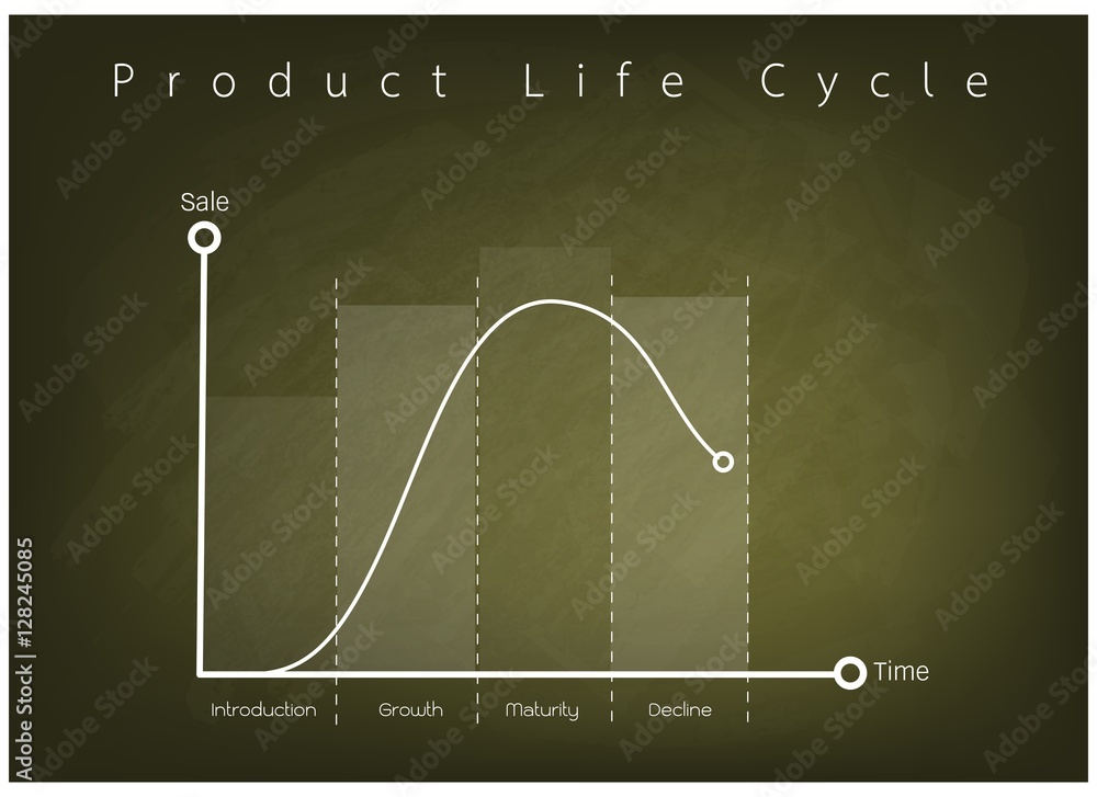 Marketing Concept of Product Life Cycle Chart on Chalkboard Stock ...