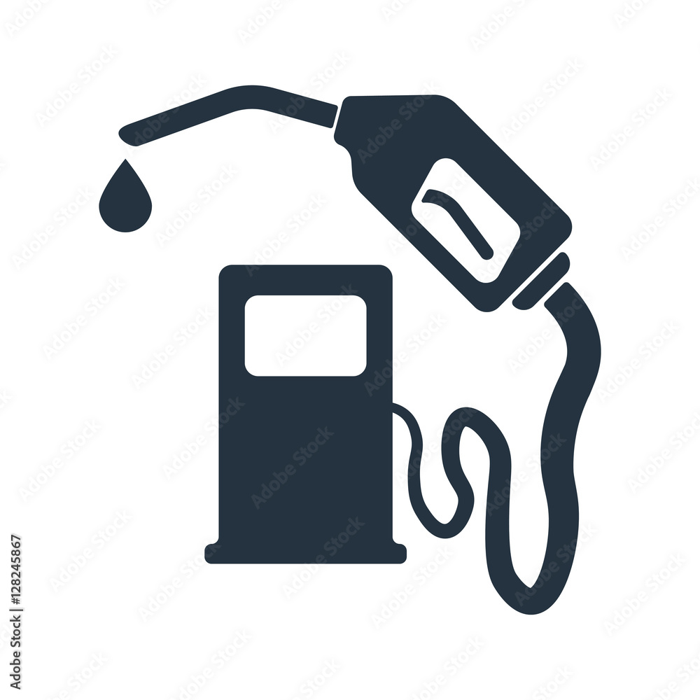 fuel station, gun, isolated icon on white background, auto servi Stock ...