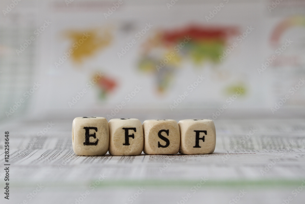 EFSF word built with letter cubes Stock Photo | Adobe Stock