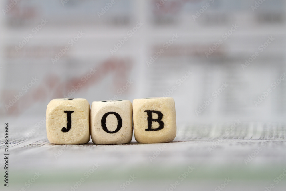 Job word built with letter cubes Stock Photo | Adobe Stock