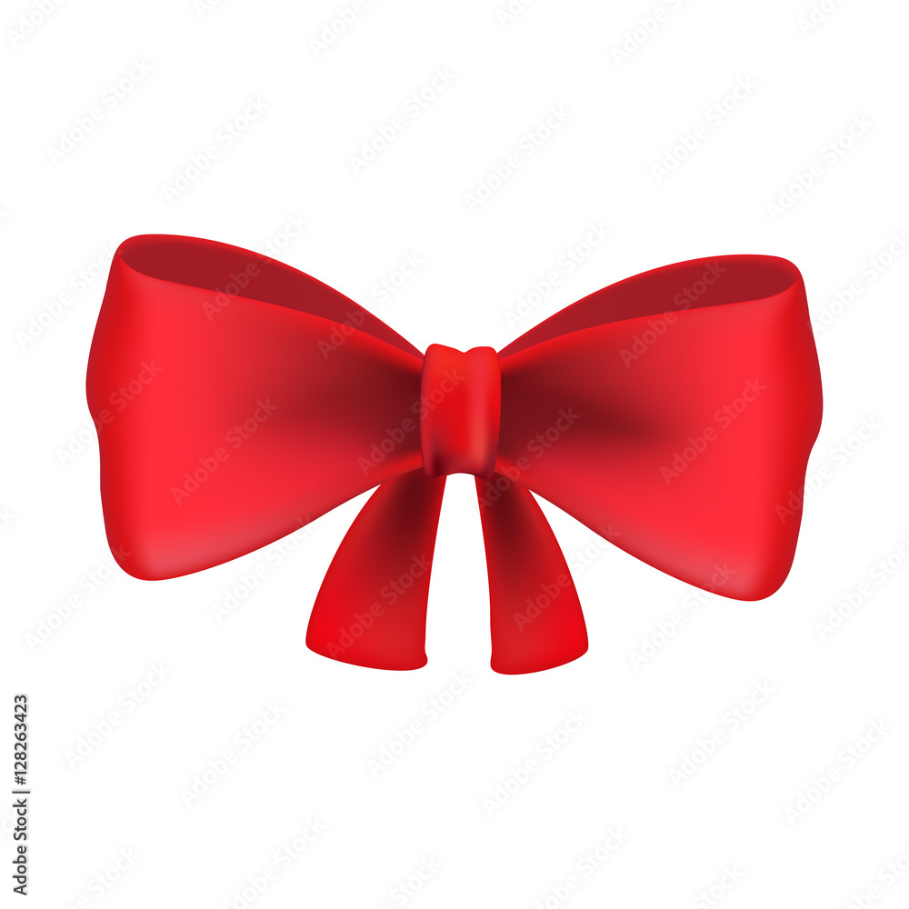 Red bow tie isolated on white background. Vector illustration. Stock ...