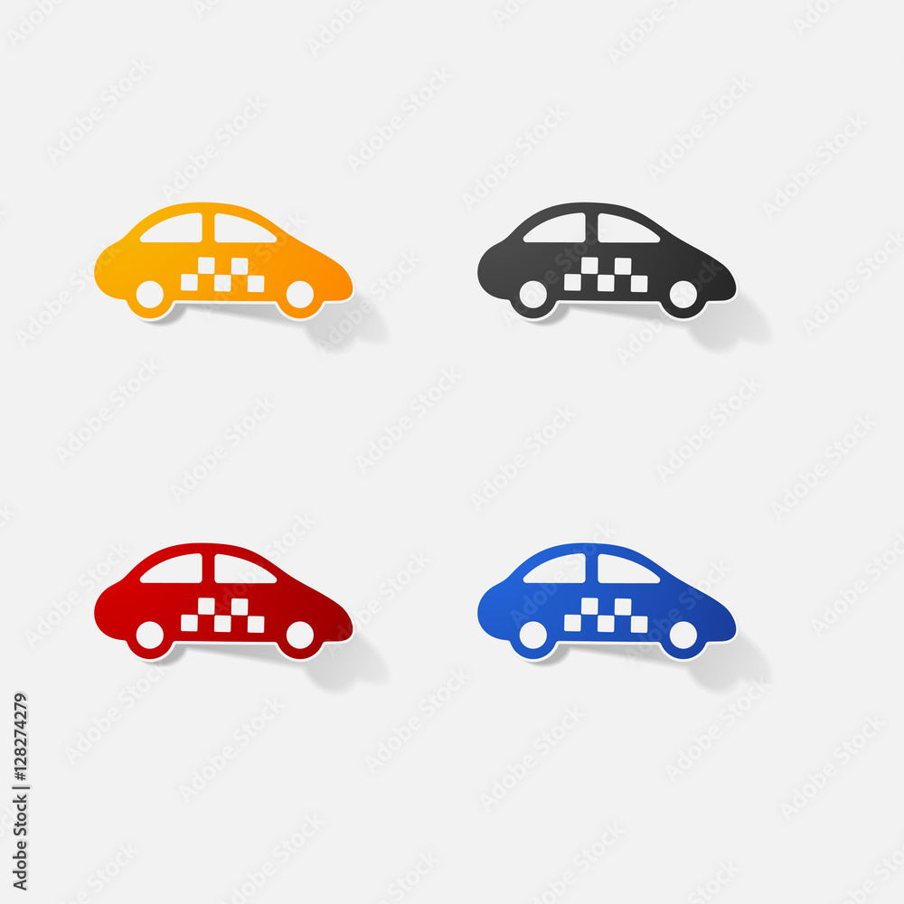 Sticker paper products realistic element design illustration car Stock ...