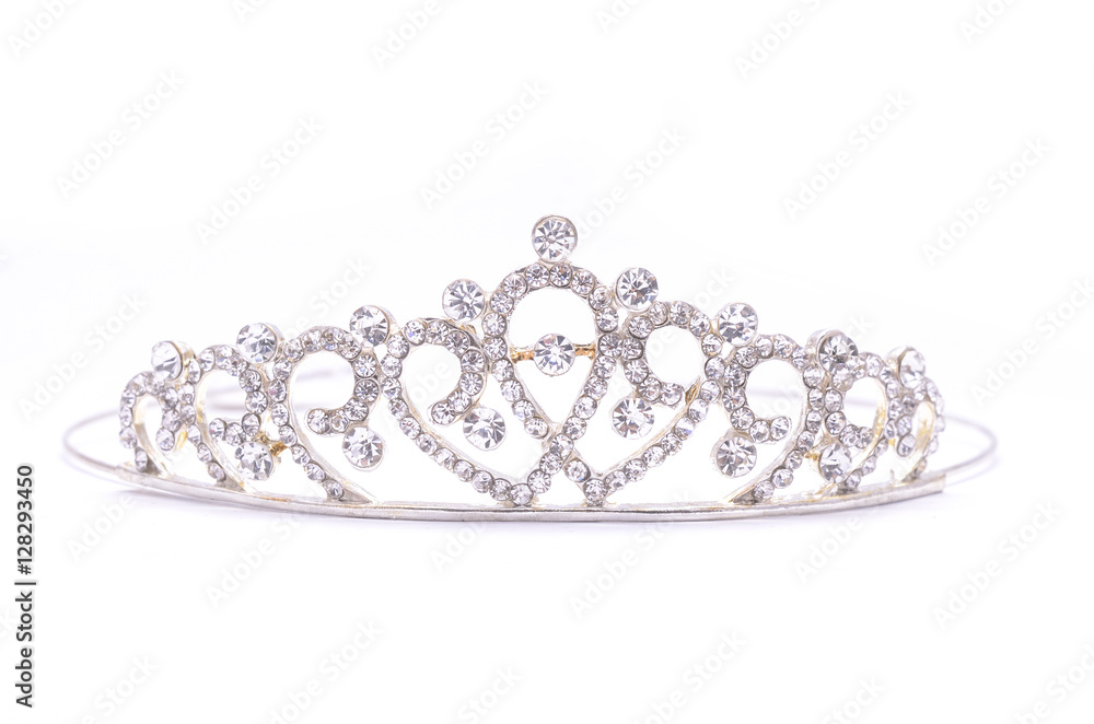 gold crown with diamonds isolated on white Stock Photo | Adobe Stock