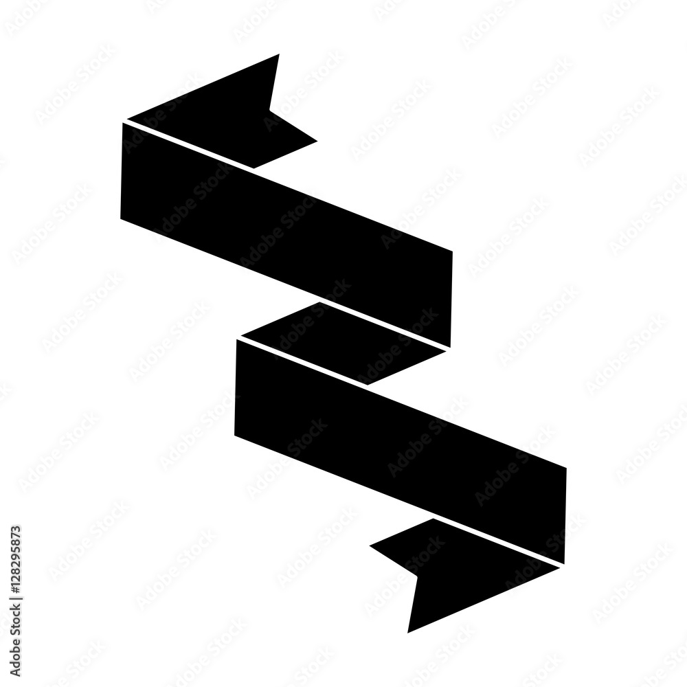 Ribbon Icon Vector Black