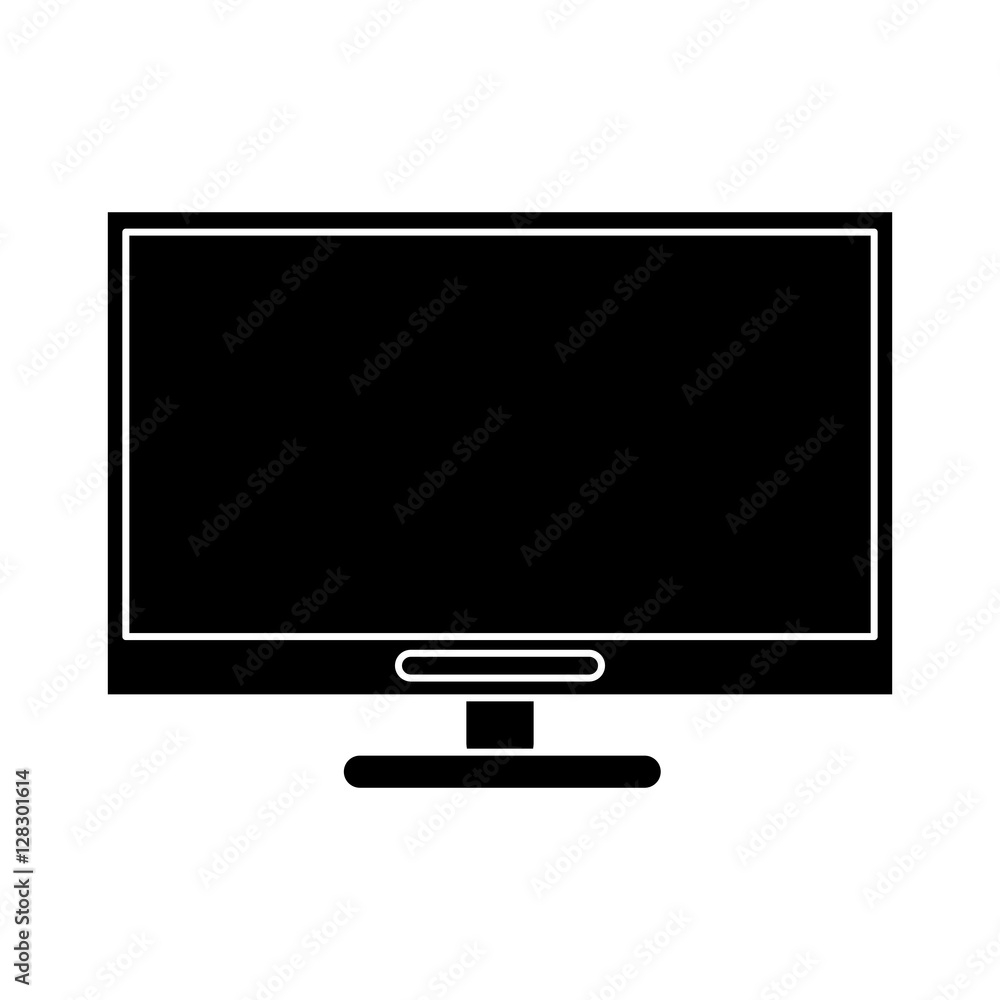 silhouette computer technology work device vector illustration eps 10 ...